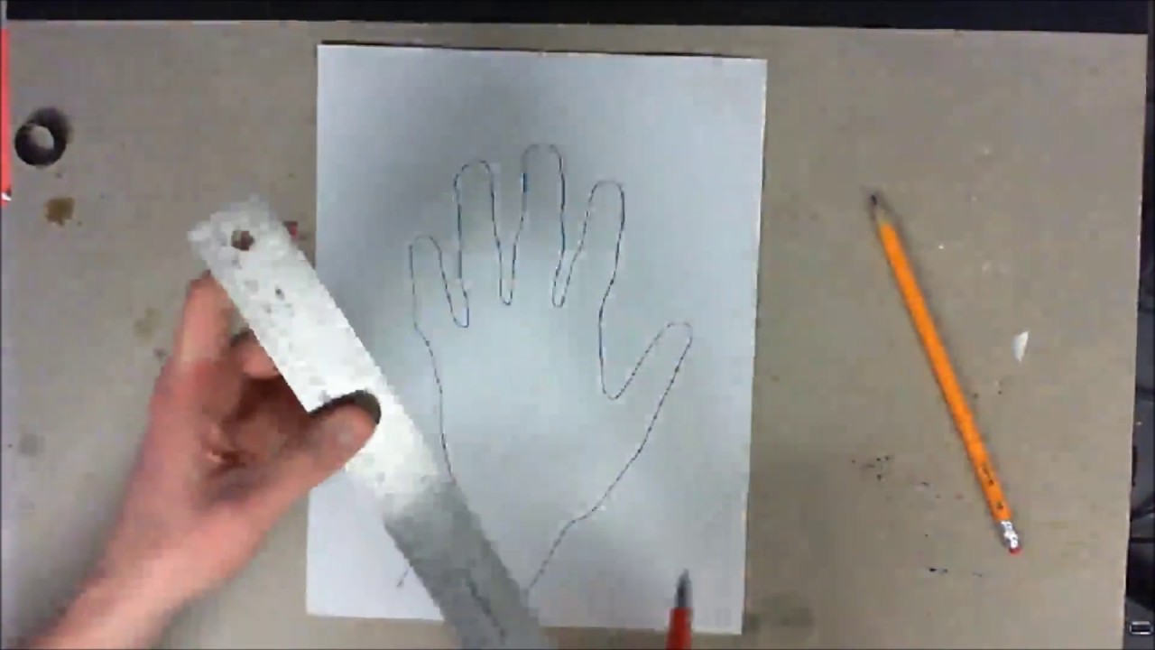 Follow Along Art Lesson - Optical Illusion Hand Art with Line - YouTube