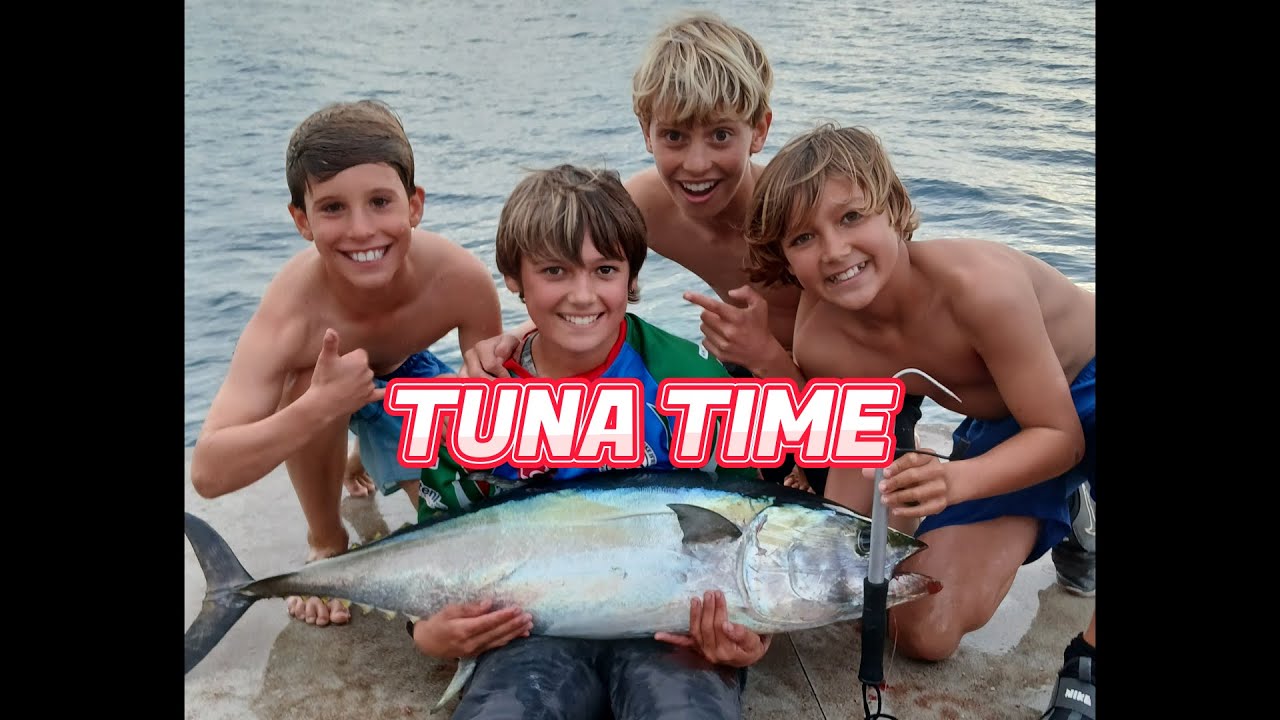 TUNA from a JETTY! Catch Clean Sashimi - YouTube