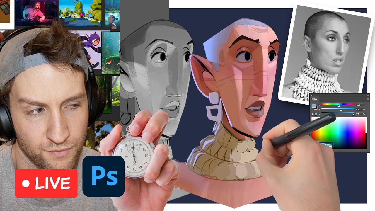 Art Study Fun Times - Realism vs Stylized #35 #digitalart - YouTube