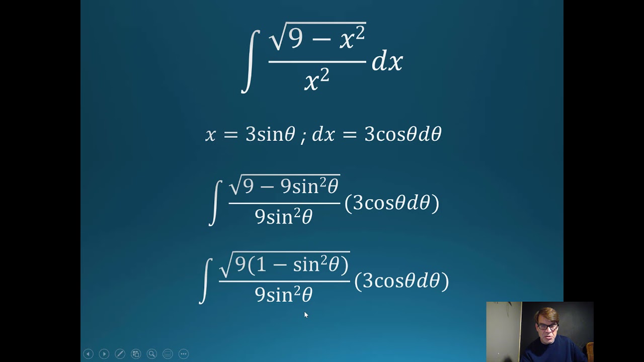 8.3a Trigonometric Substitution (using a-sin-theta) - YouTube