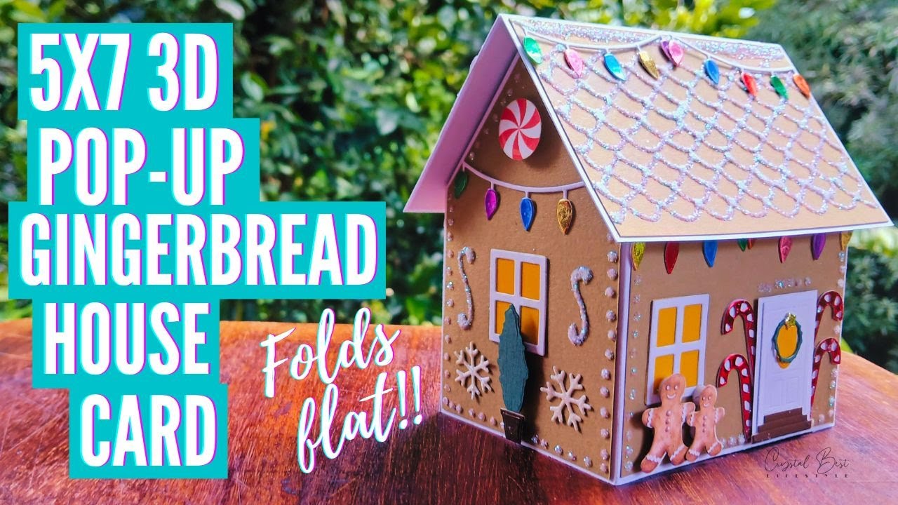5x7 3D Pop-Up Gingerbread House | Handmade Christmas Card - YouTube