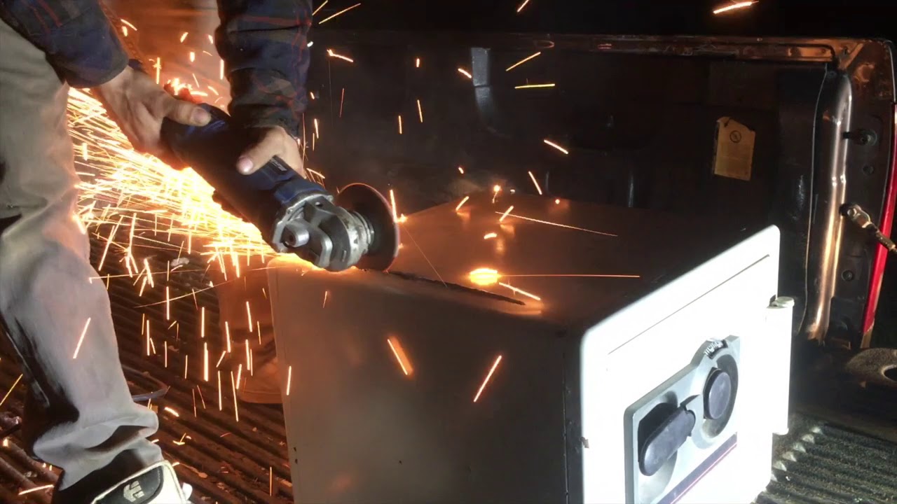 Cutting open another safe - YouTube