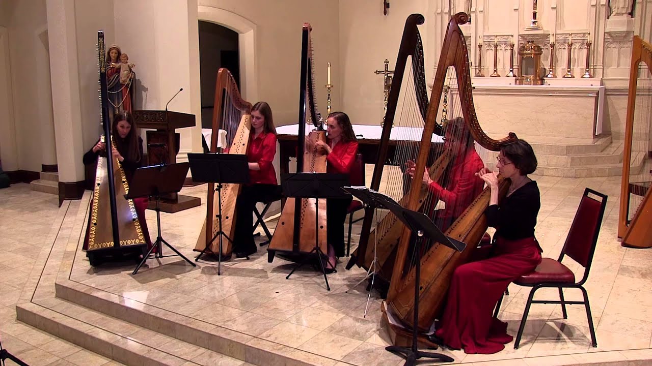March of the Men of Harlech, performed by the Red Dragon Harp Ensemble ...