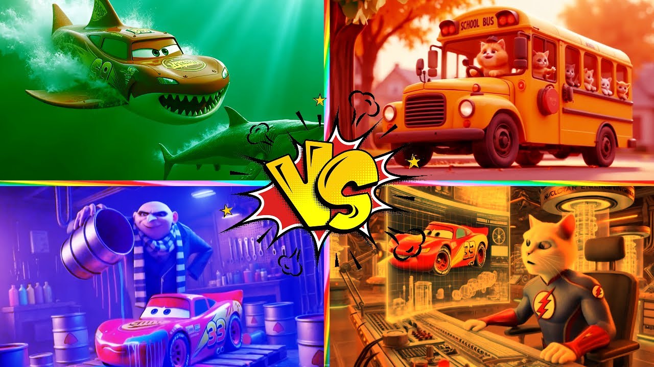 Lighting McQueen Combat Helicopter 🆚 BUS HEAD EATER 🆚 Lightning McQueen ...