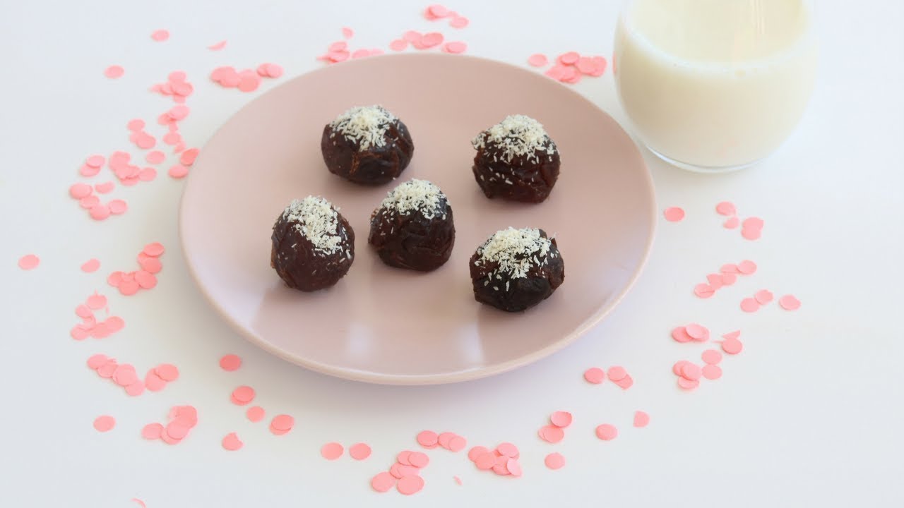 Bolitas de dátil, cacao y nuez - YouTube