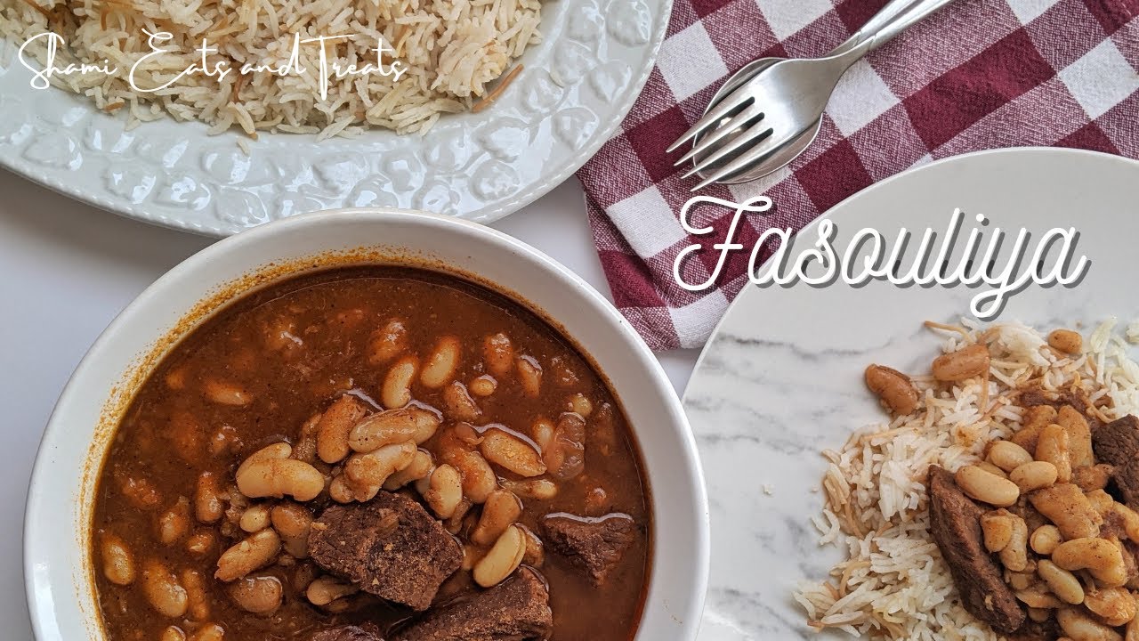 White Bean Stew with Meat and Rice | Fasouliya | Fasoulia Recipe | Beef ...