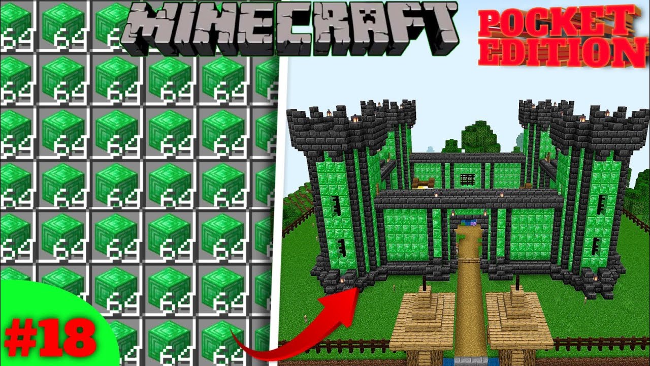 Emerald Castle in MCPE | CASTLE IN BEDROCK EDITION - YouTube
