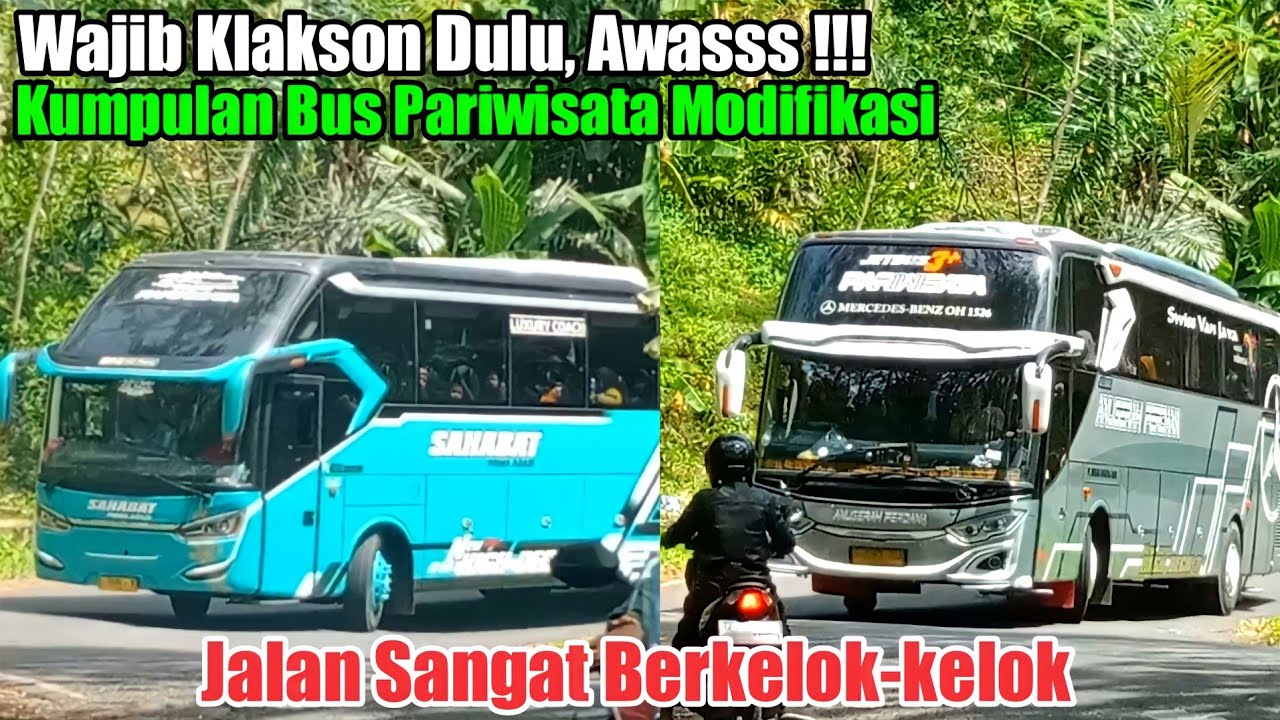 Kumpulan Bus Telolet Basuri Keren Banget Di Tikungan Pamijahan, Banyak ...