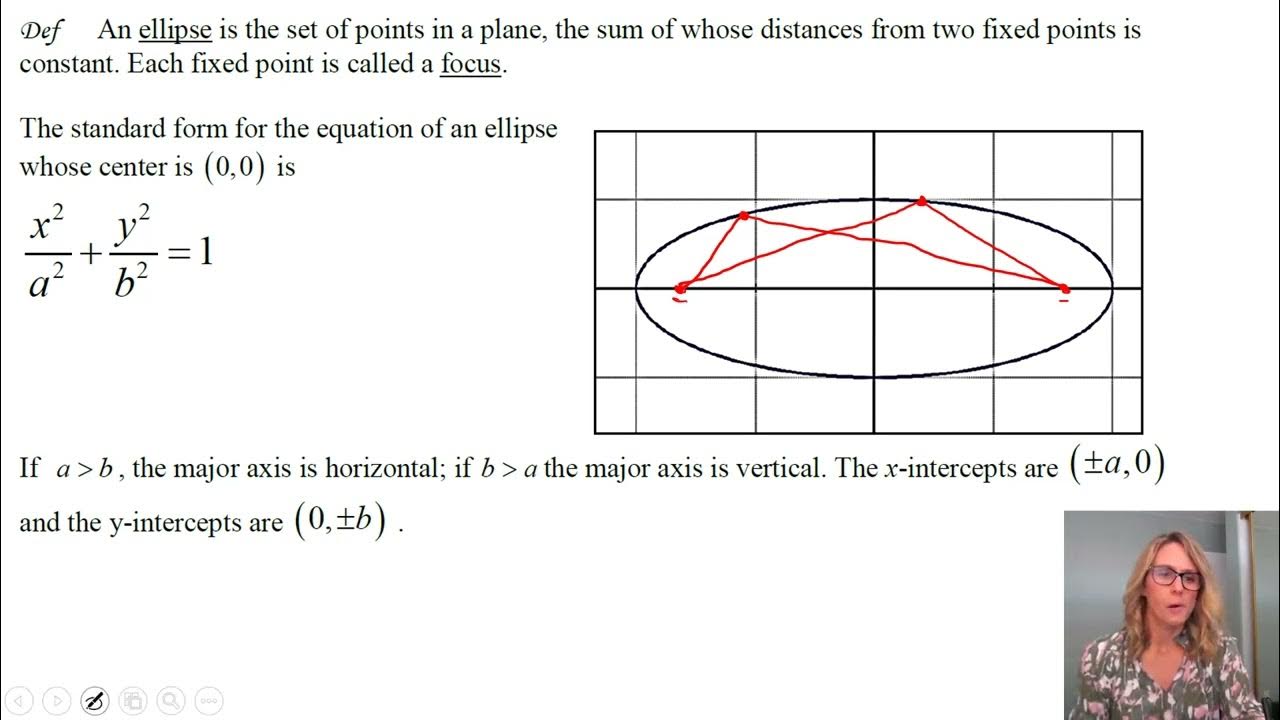 Math 3 Section 11 2 Ellipses - YouTube