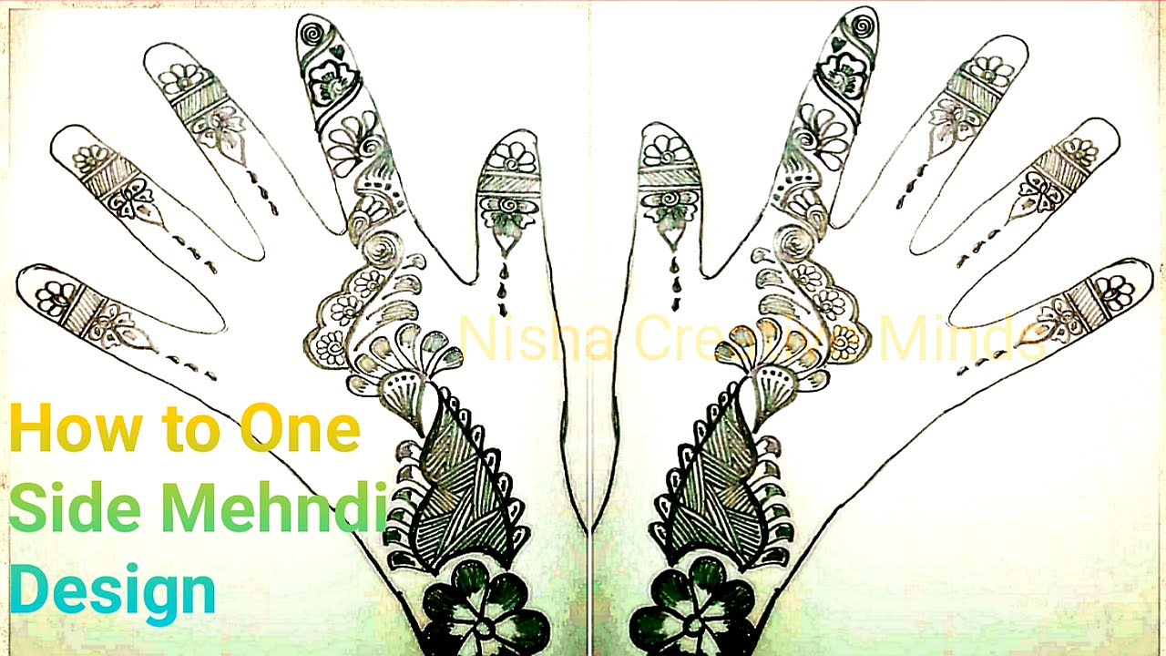 How to one side Mehndi design for Front hand | Simple Mehndi design ...