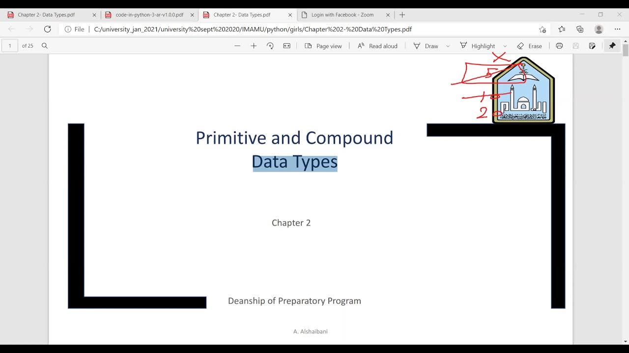 python ch2 variables&datatypes1 لغة البايثون جامعة الإمام - YouTube