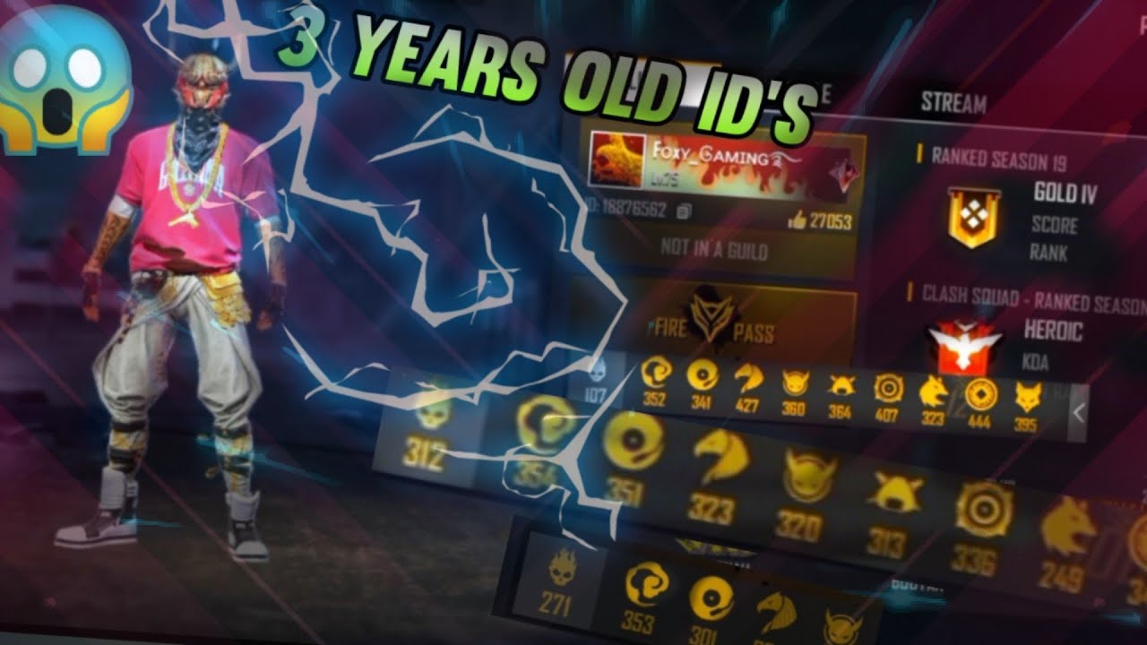 Free fire 3years old id's in free fire #old unique id's #Totalgaming # ...