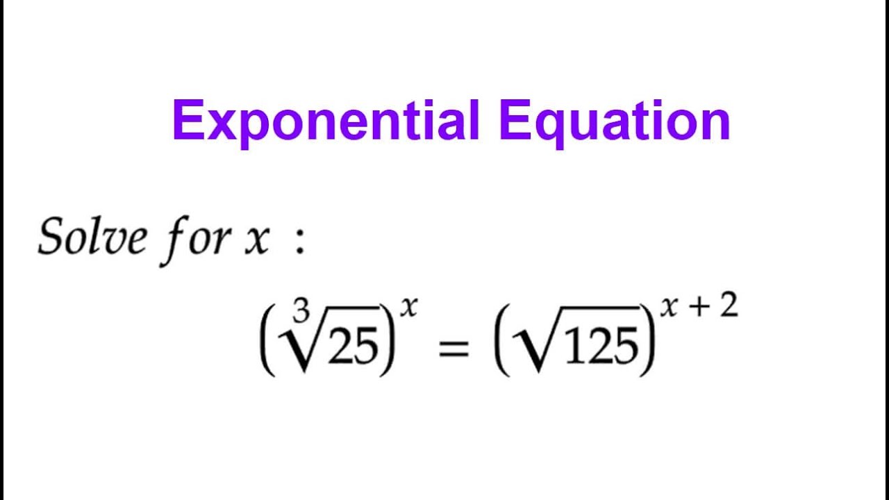Solving Exponential Equations - YouTube