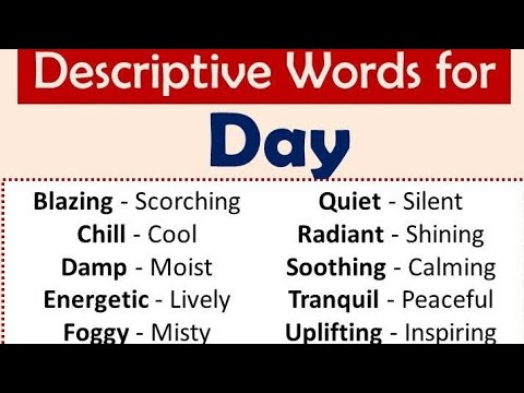 Descriptive Words for Day| English speaking Practic| @NehaSultana05 ...