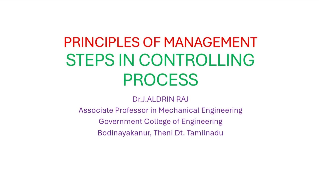 POM UNIT V Steps in Controlling Process - YouTube