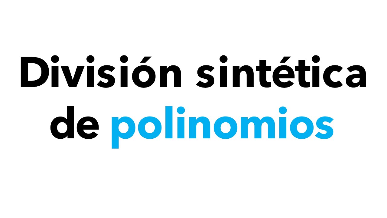 División sintética de polinomios en corto - YouTube