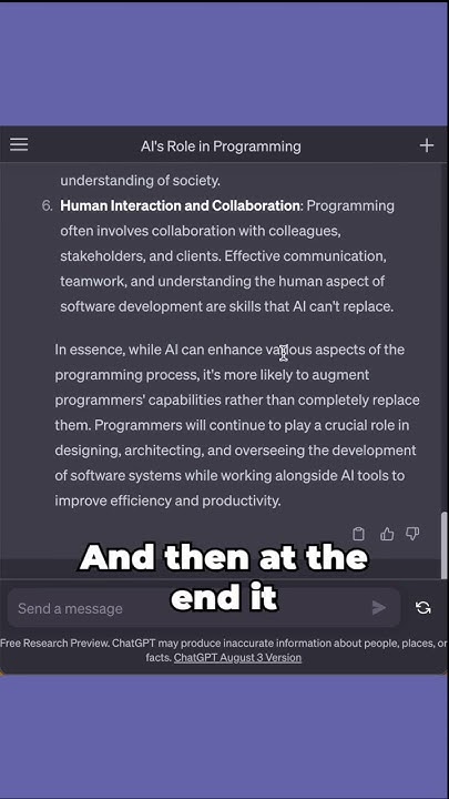What does ChatGPT think about AI replacing coders? - YouTube