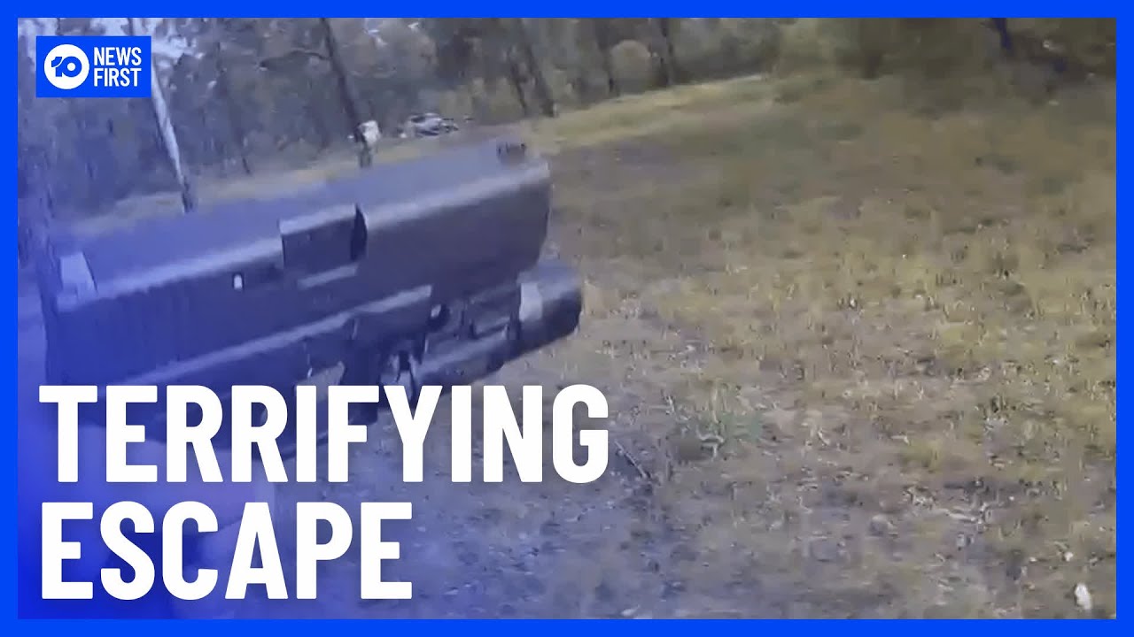 Shocking Bodycam Footage Of Cop's Miracle Escape | 10 News First - YouTube