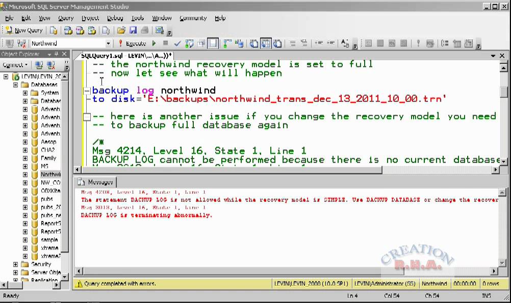 introduction to sql server 2008 backup log ( transact = sql ) - DBA - YouTube