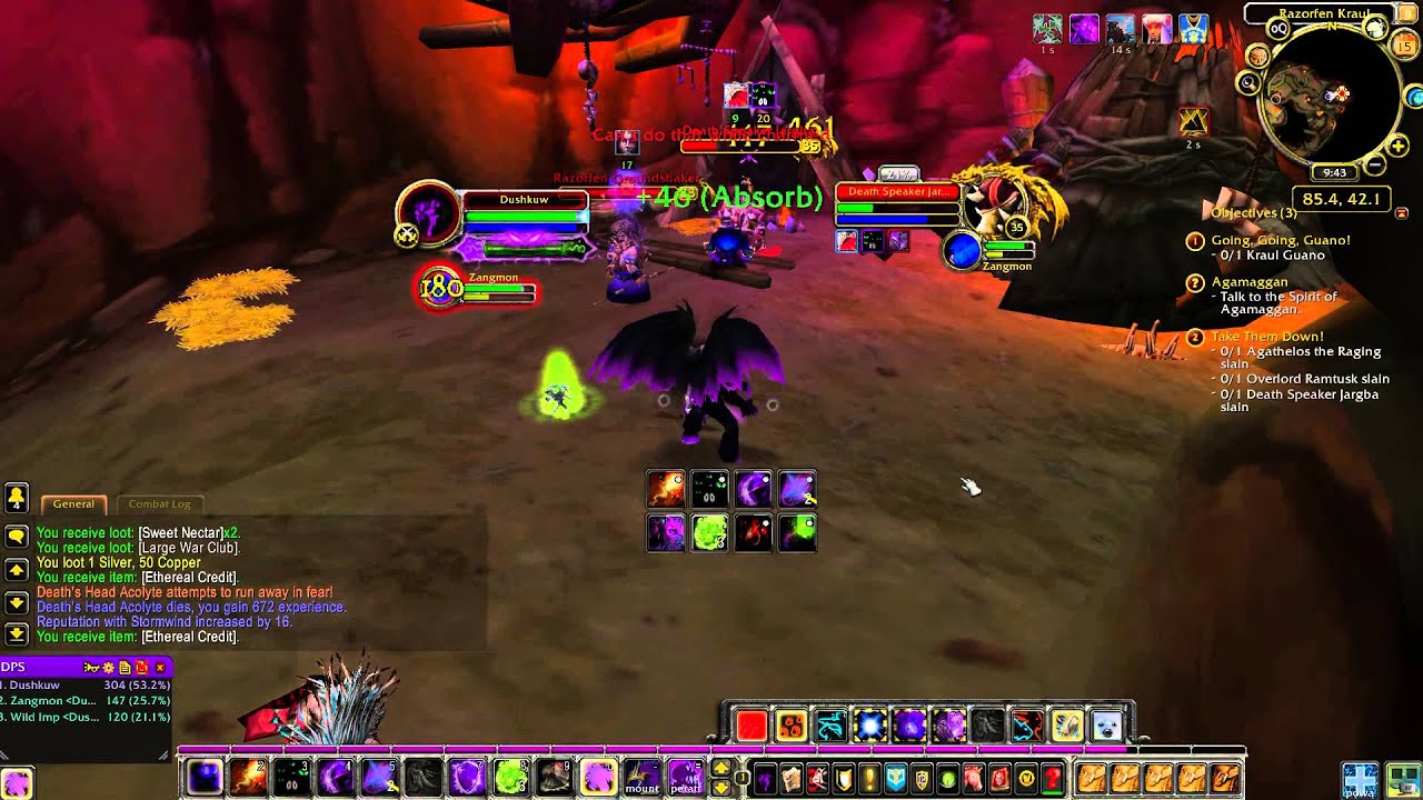 level 37 demonology warlock solo'ing Razorfen Kraul RFK - YouTube