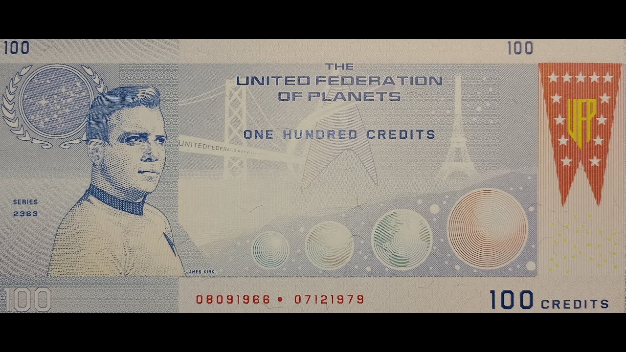 United Federation of Planets UFP 100 CREDITS 2014 FANTASY STAR TREK ...