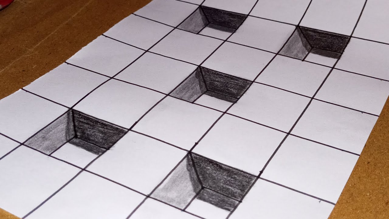 simple 3d drawing new bigner||3d easy drawing|| illusion drawing - YouTube
