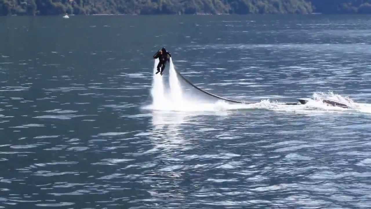 JetLev water aqua jetpack - guy flying at lake Como Italy, awesome ...