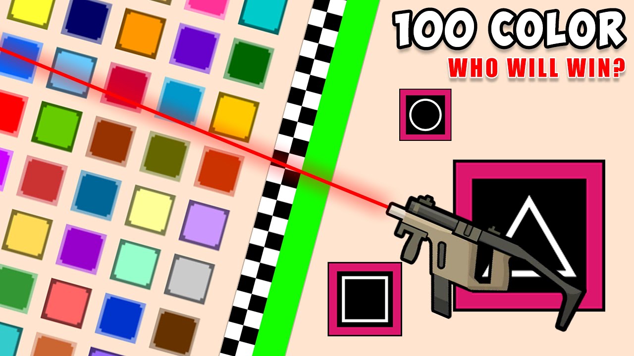 Square League Racing: 100 Colors Race with Squid Game Bosses #2 - 2D ...