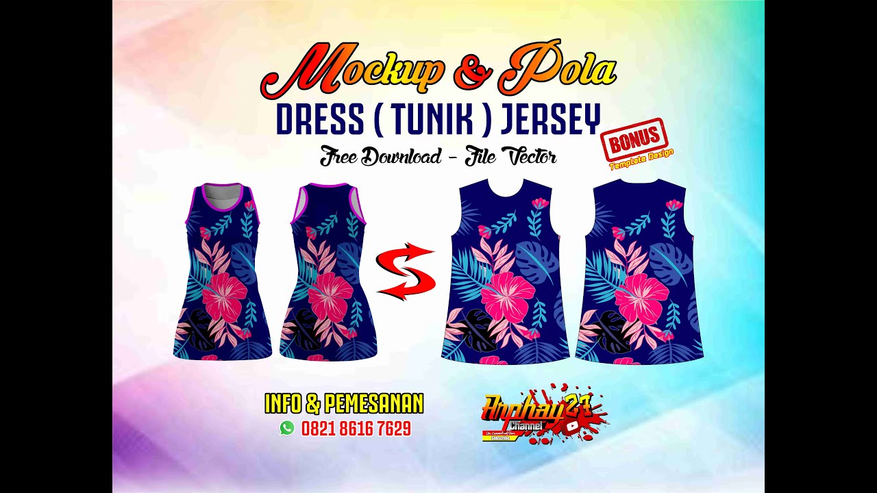 Mockup dan Pola Jersey Tunik (Dress) Free Download || File CDR - YouTube