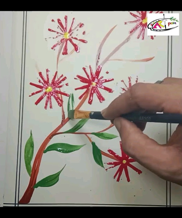 how to draw a flower tree | drawing tree #shorts #youtubeshorts - YouTube