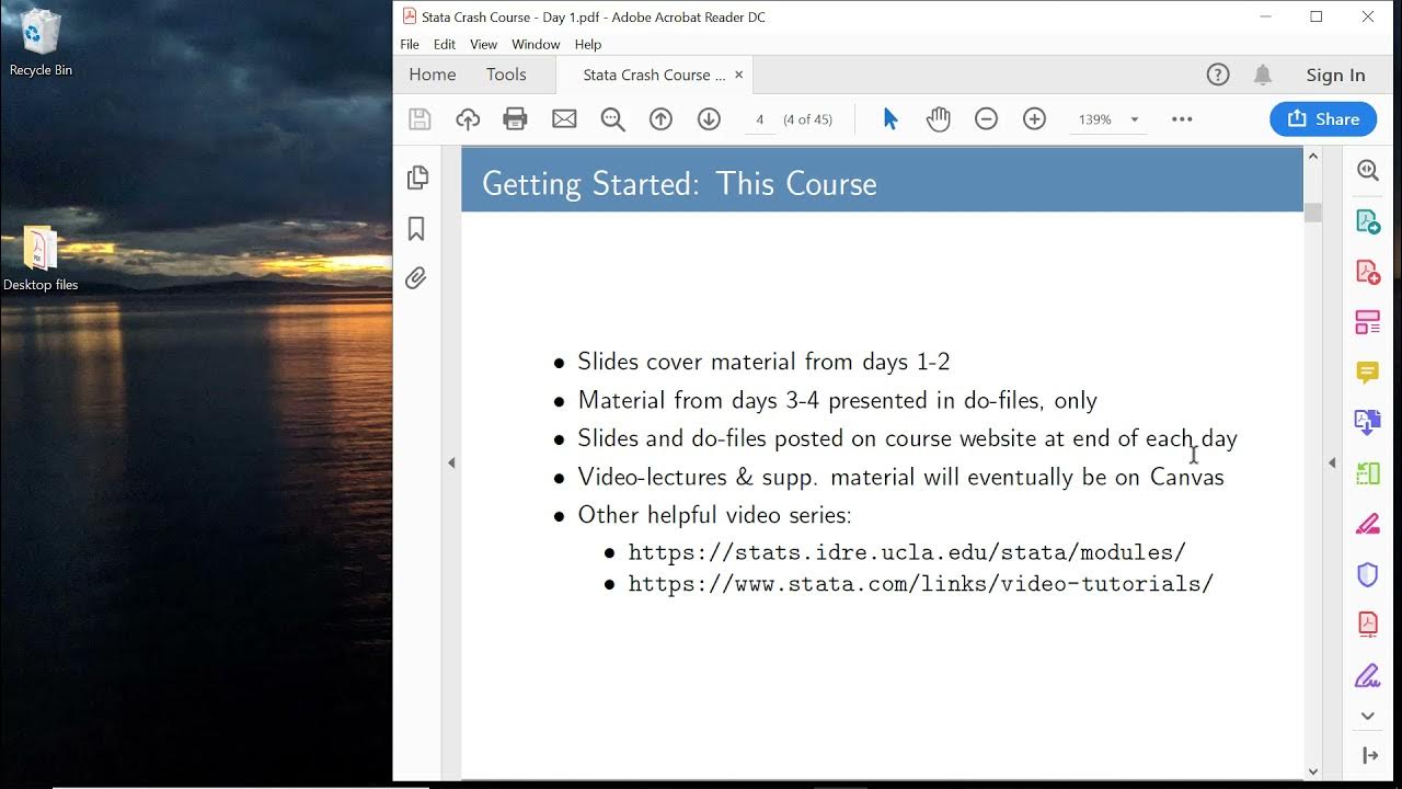 Stata Crash Course (for beginners): Getting Started and Basic Commands - YouTube