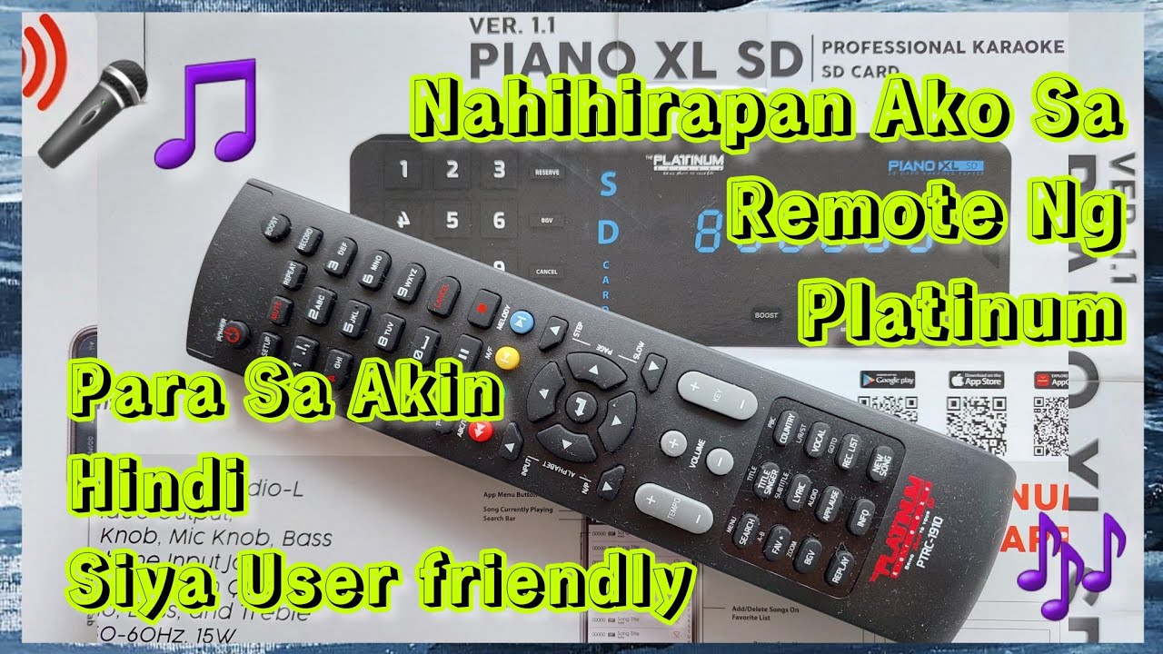 Piano XL SD platinum karaoke Remote Control - YouTube