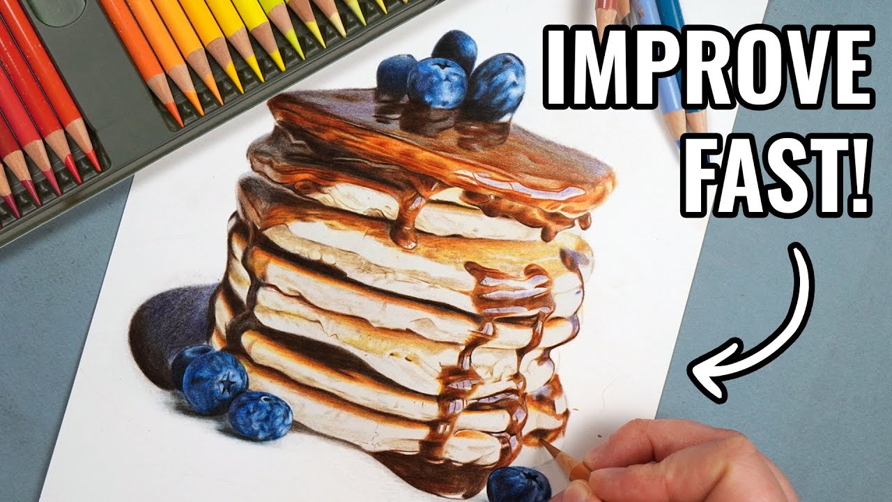 5 Tips To QUICKLY IMPROVE Your Colour Pencil Drawings - YouTube