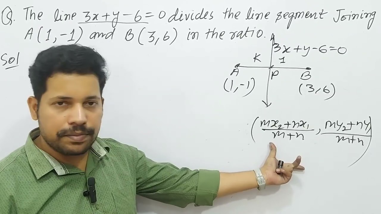 The Line 3x y 6 0 Divides The Line Segment Joining A 1 1 And B 3 6 The Line 3x y 6 0 Divides The Line Segment Joining A 1 1 And B 3 6