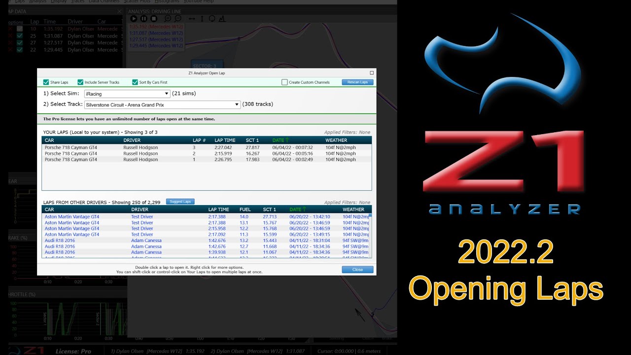 Z1 Analyzer - Opening Laps - YouTube