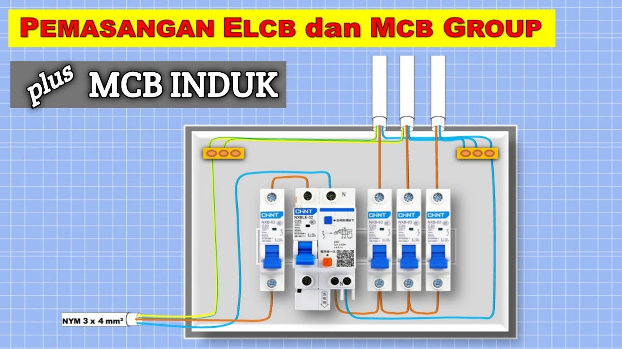 Cara Pasang ELCB dan MCB Group dengan menambahkan MCB INDUK - YouTube