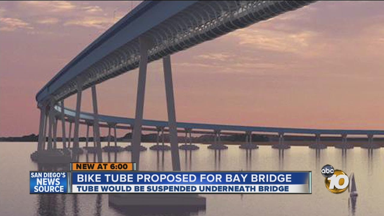 Elaborate pedestrian tube proposed for Coronado Bay Bridge - YouTube