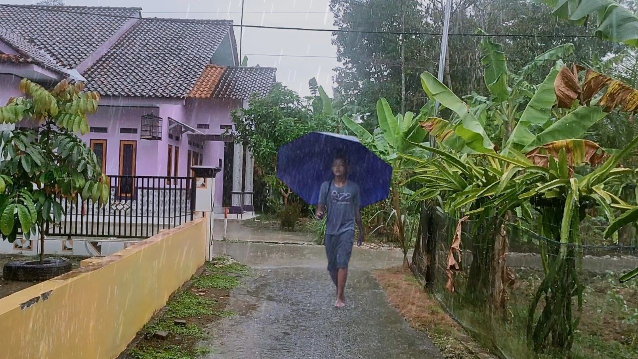 Heavy Rain And Thunderstorm in My Village | Heavy Rain Refreshing ...