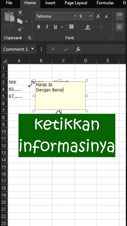 Tutorial Excel Pemula | Cara Membuat Tanda Comment #shorts #excelpemula #exceltutorial - YouTube