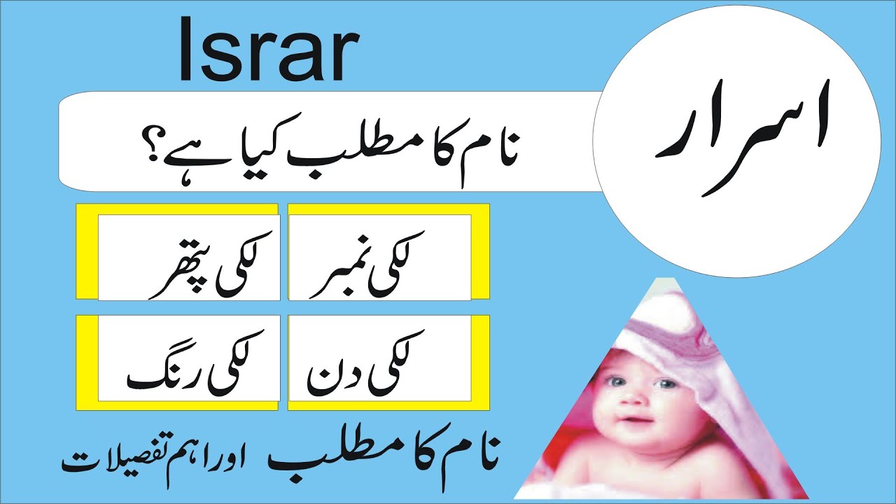 Israr Name Meaning In Urdu - YouTube