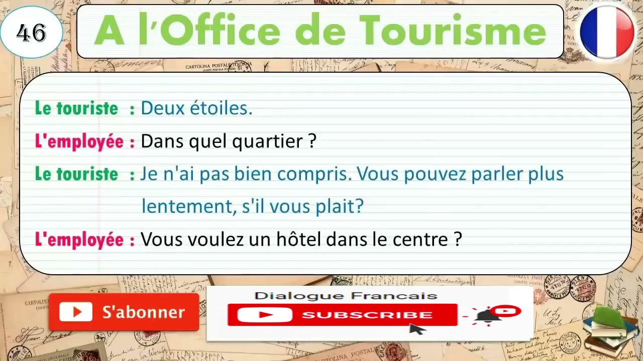 Dialogue En Français Nº:340 A l'office de Tourisme - YouTube