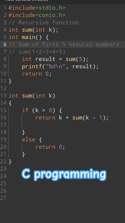 Recursive function in c 👍👍😊 # c program # shorts - YouTube