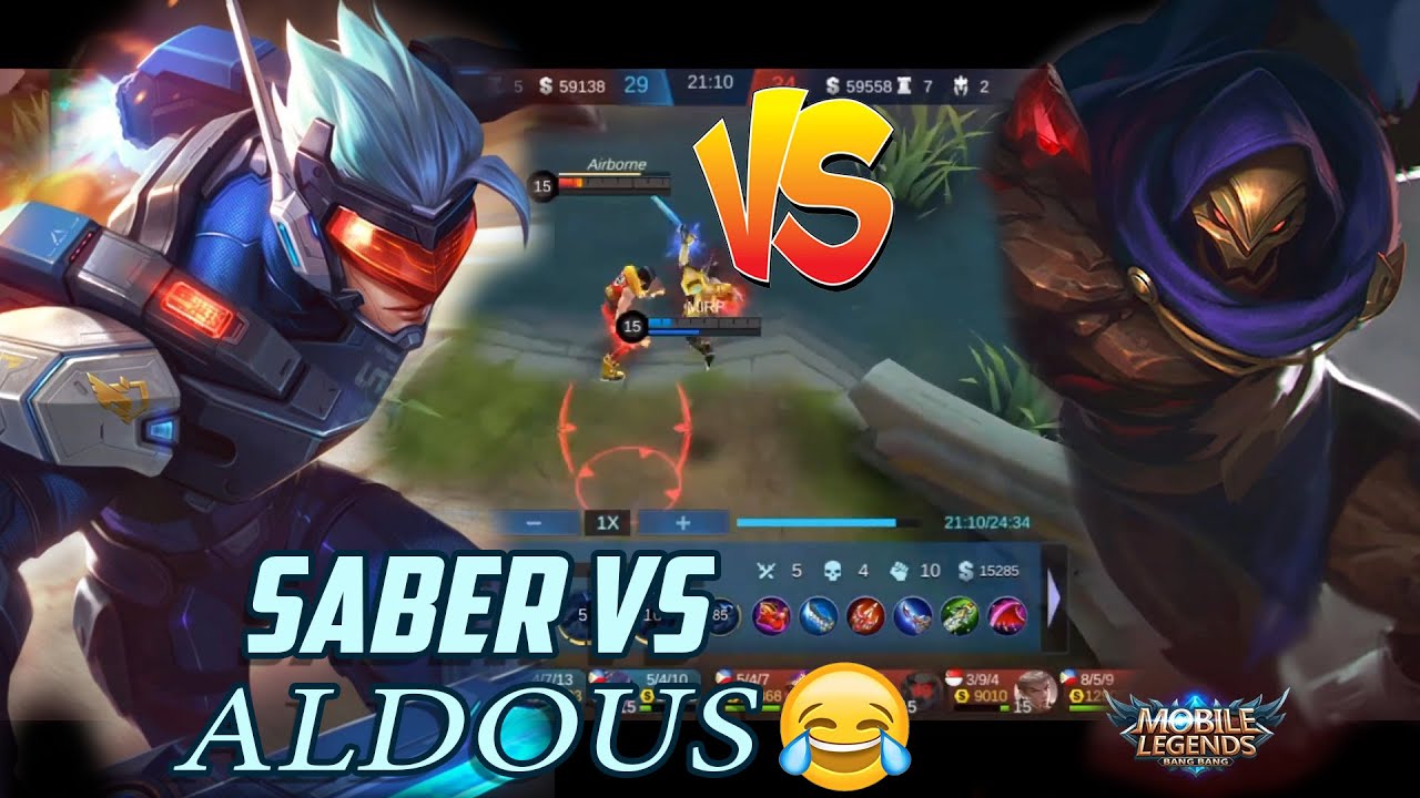 GOING TO MYTHIC USING ONLY SABER| SABER VS ALDOUS | Mobile Legends | EP ...