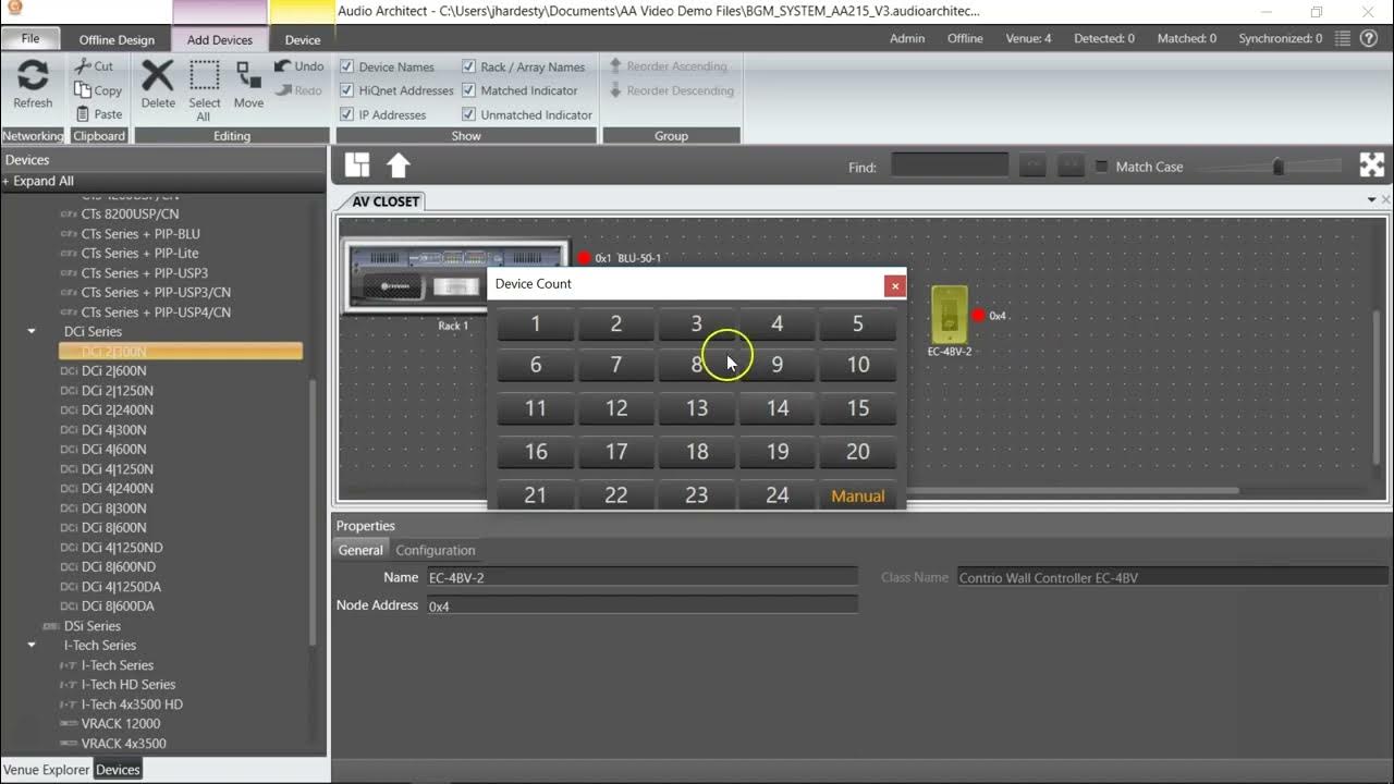 BSS | Adding Devices Audio Architect - YouTube