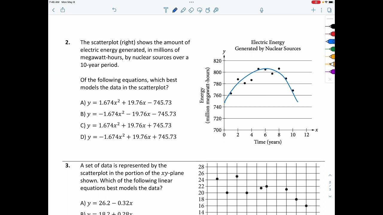 [Alg2] Choosing Quadratic Model Based on Scatterplot - YouTube