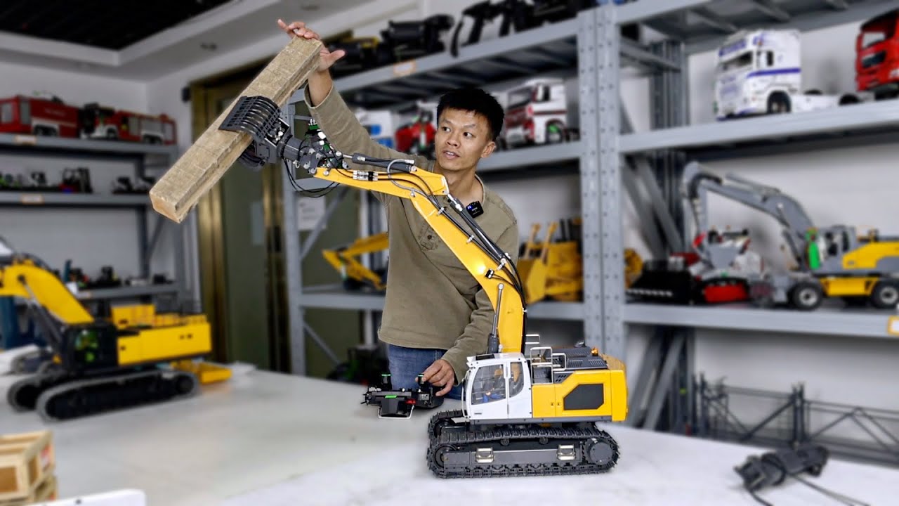 Powerful nonstop rotation RC hydraulic Claw - YouTube
