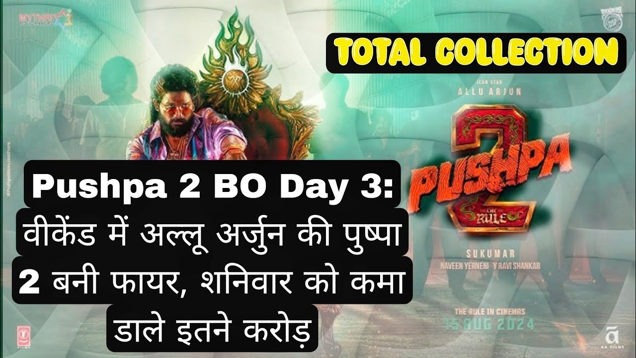 Pushpa 2 BO Day 3: वीकेंड में अल्लू अर्जुन की पुष्पा 2 बनी फायर, शनिवार ...