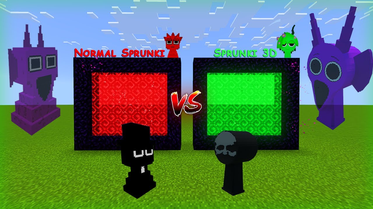 SPRUNKI vs SPRUNKI 3D Portal Mod ADDON in MINECRAFT - YouTube