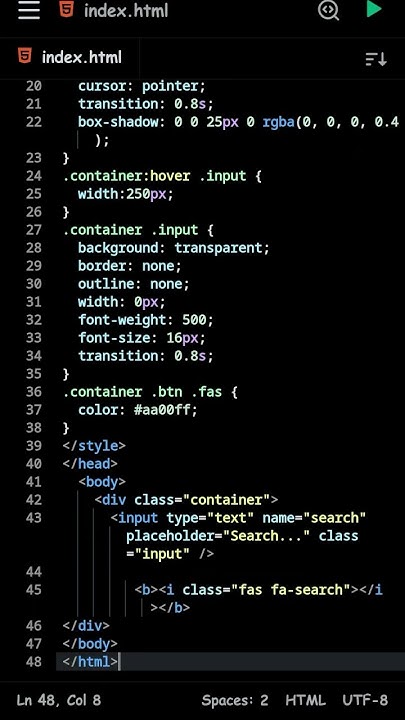 Make Css Search Bar Animation Css Animation Cssanimationtutorial Coding Css Code Htmlcss