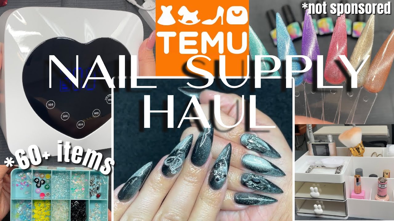 TEMU NAIL SUPPLY HAUL | Nail Art, Nail Charms, Organizers | Halloween ...